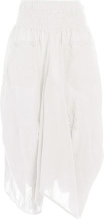 vishes Kn&ouml;chel-Langer Luftiger Damen Sommer-Rock Einfarbig Sommerr&ouml;cke Weiss 34-38