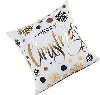 Generic Weihnachten owcase Baumwolle Leinen owcase Weihnachten Thema Brief Drucken Kissenbezug Mode Staub owcover für Zuhause Praktisches Design und Langlebig