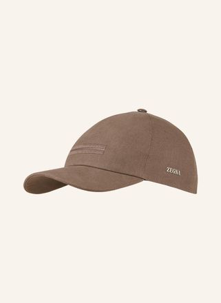 Ermenegildo Zegna Zegna Leinen-Cap braun