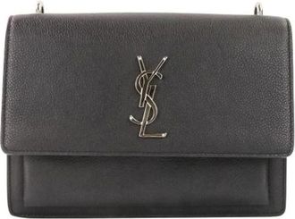 Saint Laurent Pre-owned Sac bandouli&egrave;re en cuir Sunset Cassandra - Femme - Pre-owned - Noir - Taille: ONE Size