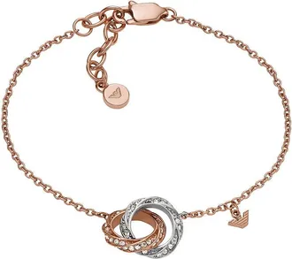 Emporio Armani Damenarmband aus Edelstahl oder Messing mit ros&eacute;goldenem Karabinerverschluss