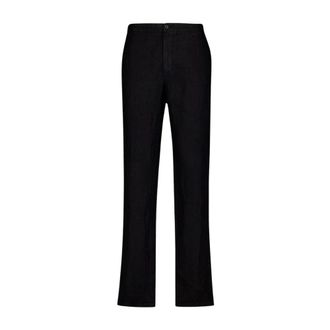 Boglioli Schwarze Leinen-Ma&szlig;geschneiderte Hose - - Trousers - Herren - Schwarzk - 3XL