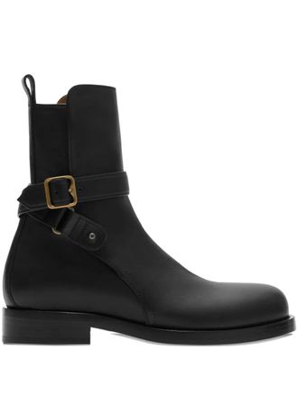 Burberry bottines en cuir à boucles - Noir