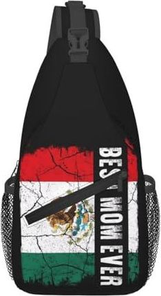 Generic Meilleure Maman Mexicaine Du Monde Drapeau Du Mexique Sacoche Bandouliere Pratique Sling Bag L&eacute;ger Sac &Agrave; Dos Bandouli&egrave;re Pour Randonn&eacute;e Excursion Spor
