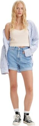 Levi's Levis Short Rolled 80s Mom Med Indigo-Finition Plate Fat Finish, Back to Blue, 24 W Femme