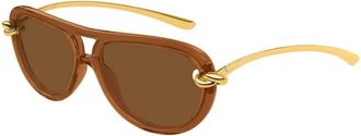 Bottega Veneta Femme, Accessoires, Brun, Taille: 58 MM Lunettes de soleil aviateur