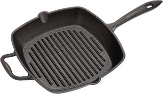 Groenberg Grillpfanne Gusseisen Pfanne Nabro Bratpfanne Griff Quadratisch 28 cm