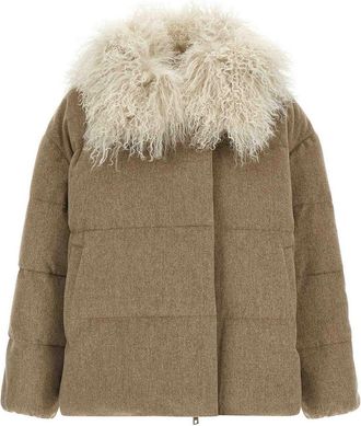 Yves Salomon Daunenjacke - Beige