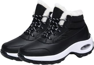 Beaupretty Bottes de Neige pour Femme Hiver Bottines -Mollet Doubl&eacute;es de Peluche Semelles Antid&eacute;rapantes Augmentation de Taille Couleur Noire Taille 40 Chaussure