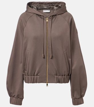Moncler Sweat-shirt &agrave; capuche en coton m&eacute;lang&eacute;