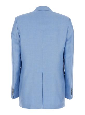 Tagliatore Womens Double-Breasted Jacket Jasmine Light Blue Wool Virgin Blazers
