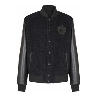 Balmain Varsity-Jacke aus Tweed und Kunstleder - - Jackets - Herren - Schwarzk - L