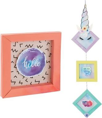 Folia Little Paper Frames 64802 Lot de 48 cadres photo rectangulaires en carton photo, &agrave; coller, 8 couleurs assorties