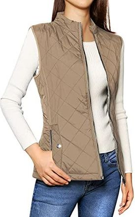 ORANDESIGNE Doudoune sans Manche Gilet Ultra Légère Veste Manteau Parka Blouson Zippée Hiver pour Femme Gilet Duvet Femme Chaud Doudoune sans Manche Col Montant A