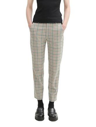 Tom Tailor Denim TOM TAILOR Denim 1043452 Pantalon, 35956-Beige Green Check, M Femme
