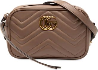 Gucci 2016-2025 Mini GG Marmont Matelasse Leather crossbody bag - Braun