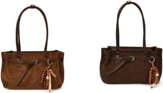 Generic Sac fourre-tout en daim synth&eacute;tique pour femme - Vintage - Grande capacit&eacute; - Pour le quotidien et le travail, marron et caf&eacute;, Mittelgro&szlig;e