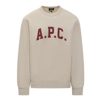 A.P.C. Sweatshirt mit Logo-Print und Rundhalsausschnitt - - Sweatshirts & Hoodies - Herren - Beige - XL