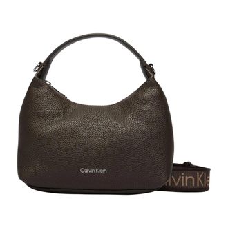 Calvin Klein Petit sac &agrave; bandouli&egrave;re en toile - Femme - Sacs - Brun - Taille: ONE Size