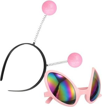 PartyKindom Set Lunettes de Soleil Amusantes Extraterrestres avec Serre-t&ecirc;te Color&eacute; pour Adultes Accessoires Cosplay F&ecirc;te et Photo Design Original pour Soir&eacute;es et