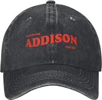 Generic Casquette Homme, Hommes Femmes Addison Rae The Addison Tour 2025 Casquette de Baseball en Jean d&eacute;contract&eacute; Daged Cadeau r&eacute;glable