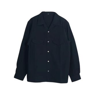 Taiga Takahashi Lot.101 Chemise &agrave; col ouvert bleu marine - Homme - Chemises - Bleu - Taille: 2XL