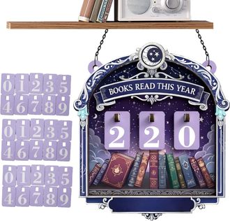 Generic Dieses Jahr Gelesene B&uuml;cher - This Years Reader Counte, Schild B&uuml;cher Gelesen Mit 30 Nummernschild, Tischdekoration Aus Holz | F&uuml;r Zuhause, Schlafzimm