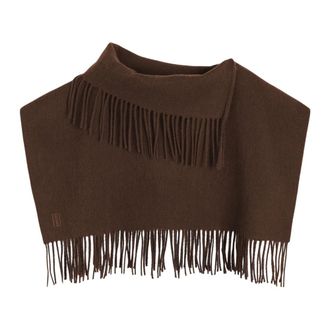 By Malene Birger Fringed Karaffe Schal - - Accessories - Damen - Braun - ONE SIZE