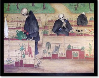 Wee Blue Coo Painting Fresco Tampere Cathedral Garden Death Hugo Simberg Finland Art Print Framed Poster Wall Decor Kunstdruck Poster Wand-Dekor-12X16 Zoll