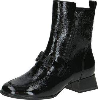 Caprice Damen Stiefeletten mit Absatz aus Leder mit Blockabsatz, Schwarz (Black Naplak), 36.5 EU