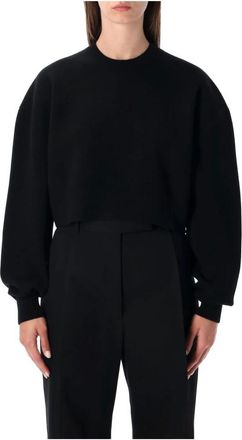 Tom Ford Femme, Pulls, Noir, Taille: 38 FR Sculptural Double-Face Wool Cashmere SweaT-shirt