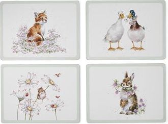 Wrendale Designs Grands Sets de Table &agrave; Fleurs Sauvages, Ensemble de 4