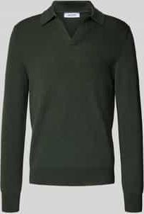 Gran Sasso Strickpullover aus Schurwolle mit Umlegekragen und V-Ausschnitt