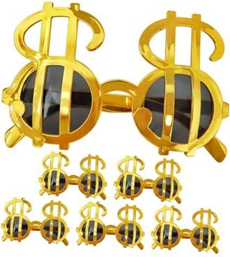 Hemoton Lot de 6 Lunettes de Fête de Symbole Lunettes Fantaisie en Polypropylène Doré Accessoires Photo Amusants pour Anniversaires et Festivals