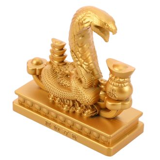 Luxshiny Schlangendekor Aus Metall Miniatur-schlangenfigur Feng-Shui-tierskulptur Schlangenjahres-tischdekoration Gl&uuml;cksschlangenornament F&uuml;r Heimdekoration