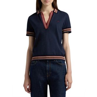 Harmont & Blaine Femme, Tops, Bleu, Taille: 40 FR Polo Col V