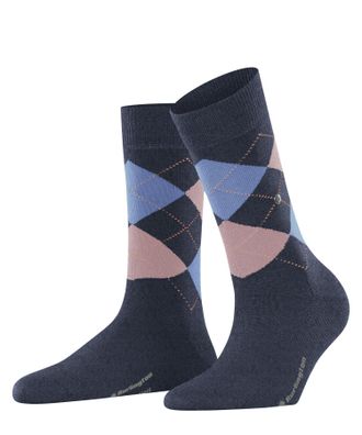 Burlington Damen Socken Marylebone W So Wolle gemustert 1 Paar, Blau Dark Blue Melange 6688, 36-41