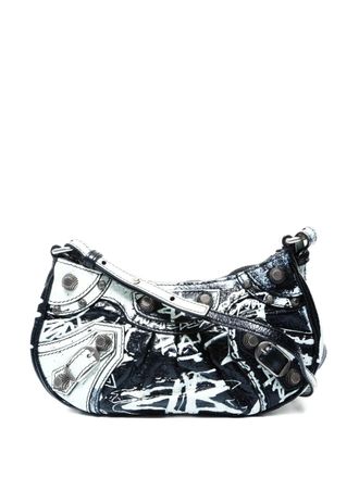 Balenciaga 2020s Le Cagole Graffiti studded shoulder bag - Schwarz