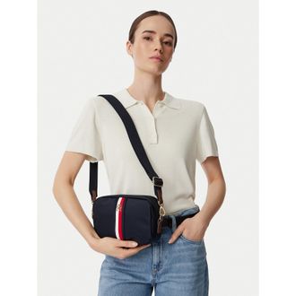 Tommy Hilfiger Handtasche Tommy Hilfiger Popette Camera Bag Corp AW0AW19023 Dunkelblau