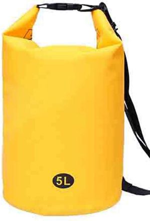 SOLUSTRE 5l Aufblasbare PVC Tasche mit Netzgewebe Schwimmende Outdoor Ausr&uuml;stungstasche f&uuml;r Kajakfahren Angeln Rafting und Camping (gelb)