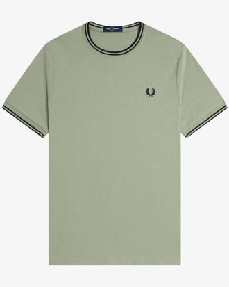 Fred Perry Softes T-Shirt mit Logo-Stickerei und Kontrastb&uuml;ndchen in