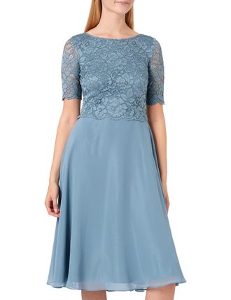 Vera Mont Damen Cocktailkleid mit Spitze 46, Bluish Grey