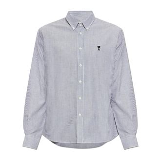 Ami Gestreiftes Hemd - - Shirts - Herren - Grau - XL