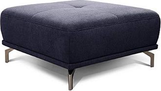 Cavadore XXL-Hocker Carly / Fußbank fürs Wohnzimmer / Polsterhocker passend zum Ecksofa Carly, 91 x 45 x 91, Webstoff blau