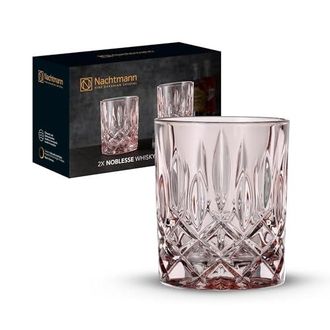 Nachtmann Whisky Gläser, 2-teiliges Set, 295 ml, Rosé, Noblesse, 104240, Tumbler aus Kristallglas, Whiskygläser spülmaschinenfest