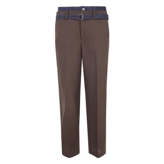 sacai Homme, Pantalons, Brun, Taille: L Suiting X Denim Pants