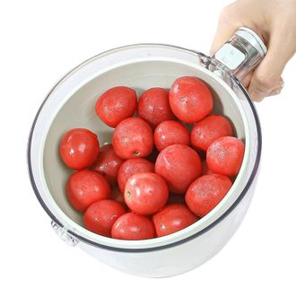 Generic Obstbeutel, mit multifunktionalem Drehgriff, drehbares Sieb und Grinder, für Küche, Salat, Erdbeeren, Wassermelone, Tomaten, Camping