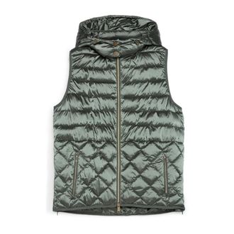 Fiorella Rubino &Auml;rmellose Pufferjacke mit Kapuze - - Jackets - Damen - Gr&uuml;n - S