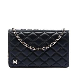 Chanel Pre-owned Portefeuille Livre Sac Bandouli&egrave;re - Femme - Pre-owned - Noir - Taille: ONE Size