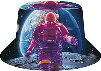 Generic Astronaute Spatial (20) Seau Chapeau Léger Chapeau Pêche Anti-UV Visière Capeline pour Femme Été Hommes